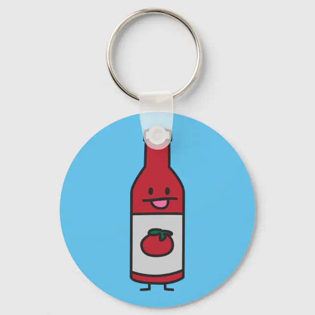 Ketchup Bottle Tomato Sauce Table condiment fancy Keychain | Zazzle