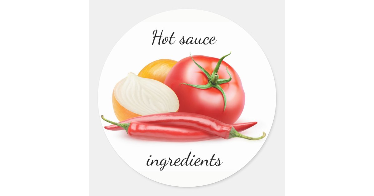 Ketchup ingredients classic round sticker | Zazzle
