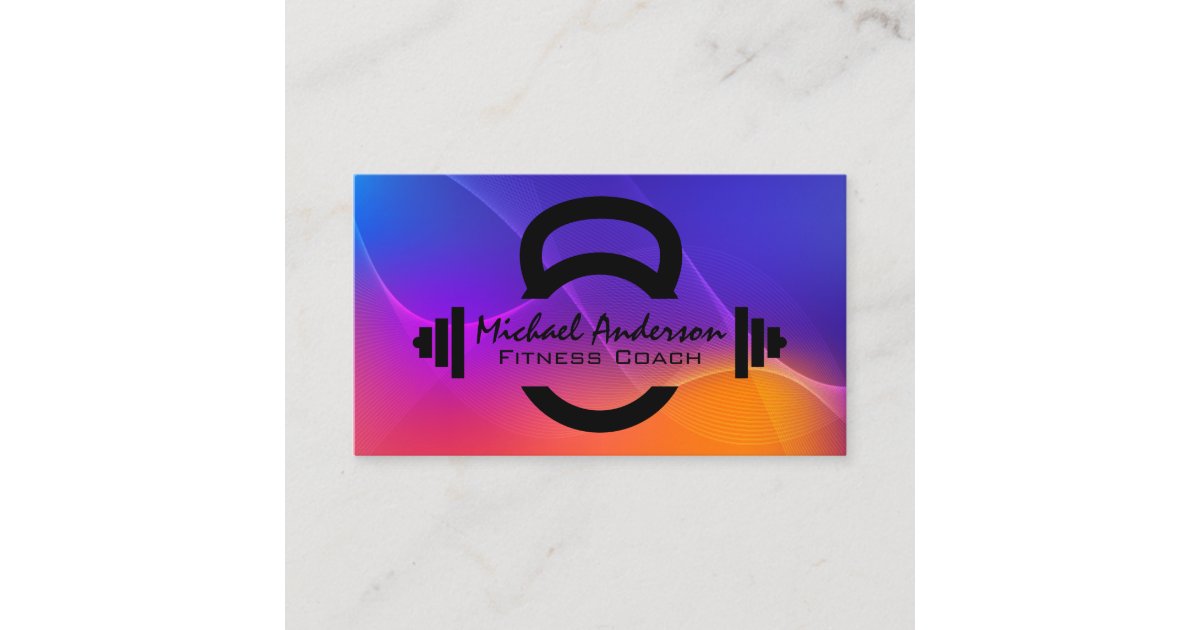 Kettle Bell Fitness Logo Business Card | Zazzle