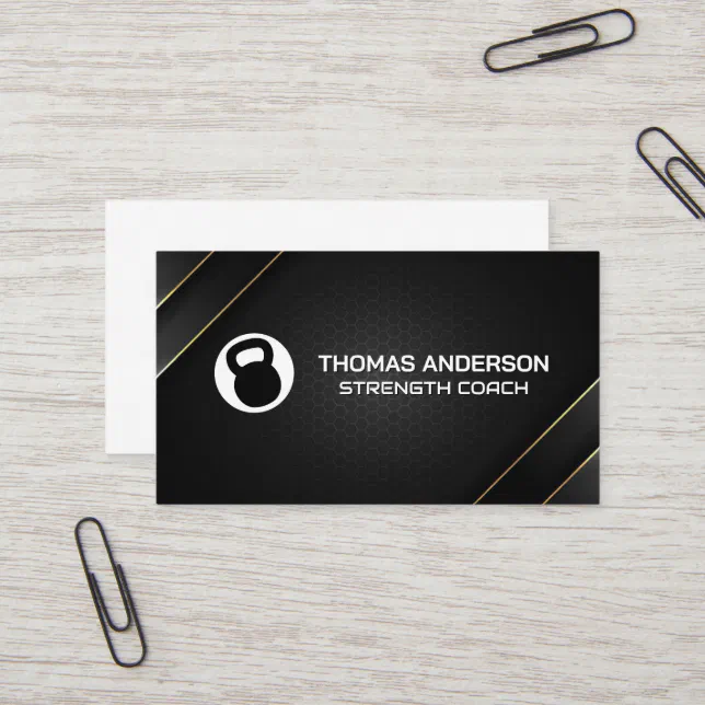 Kettle Bell Logo | Health Fitness Trainer Business Card | Zazzle