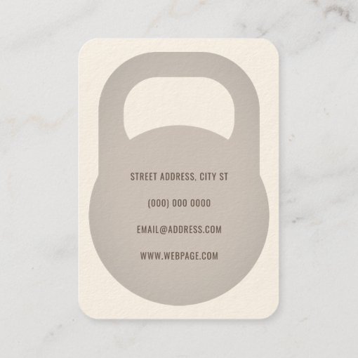 Kettlebell shape cover cream business card | Zazzle