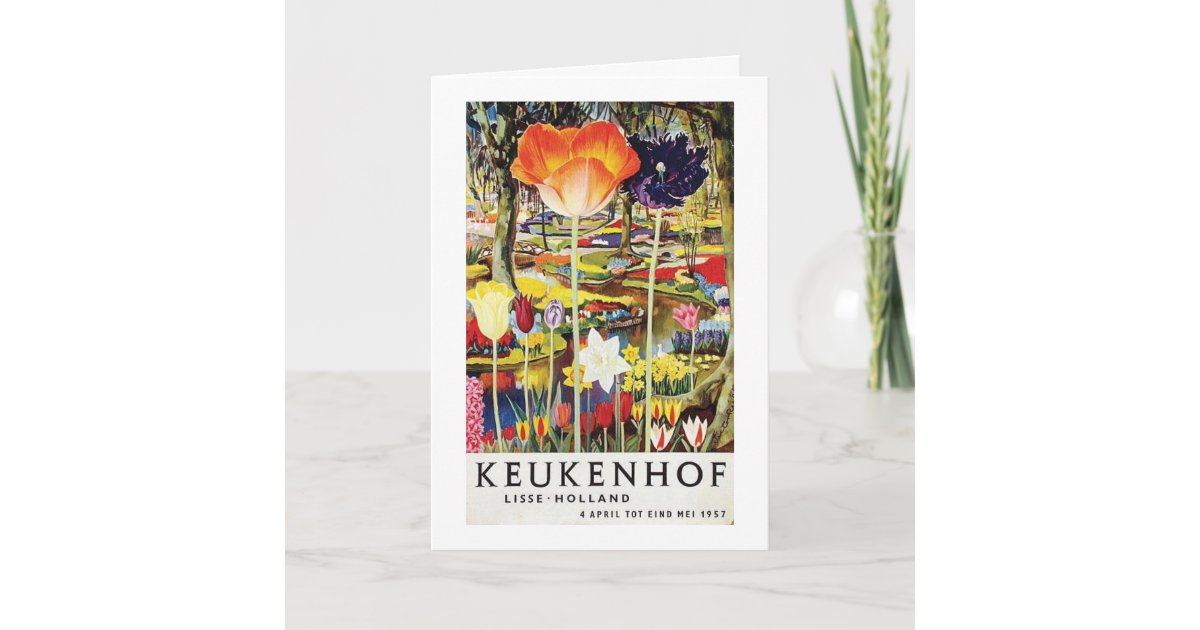 Keukenhof Gardens Vintage Poster Holland Card Zazzle