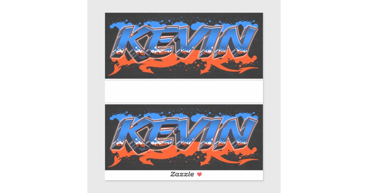 Kevin First Name Graffiti Sticker | Zazzle