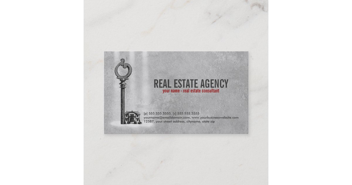 Key and House - Real Estate Business Card | Zazzle