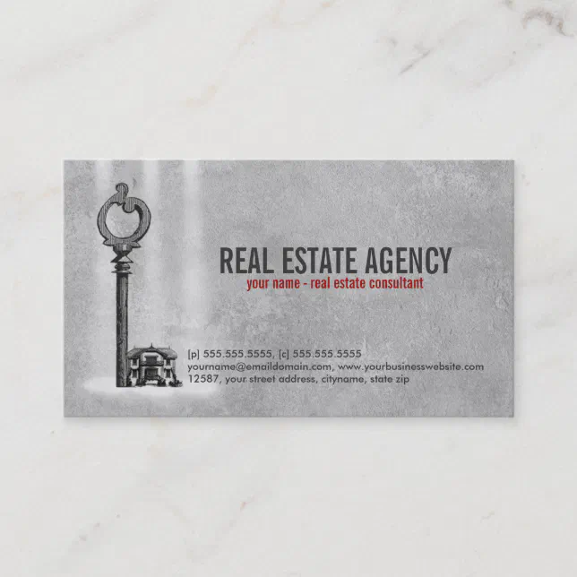 Key and House - Real Estate Business Card | Zazzle