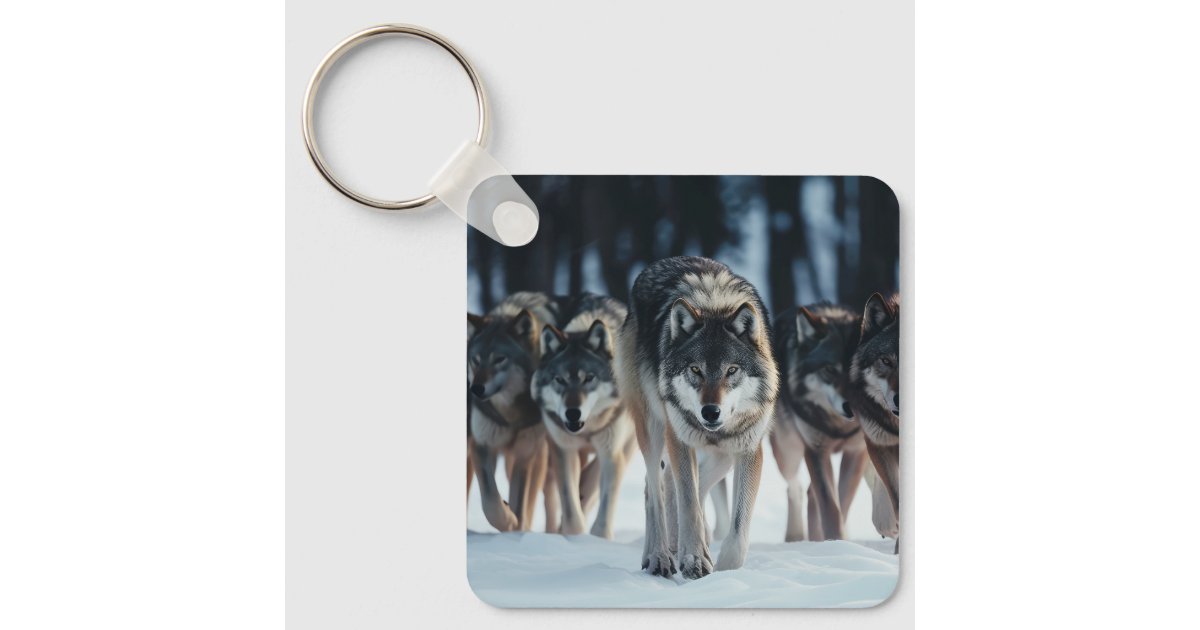 Key Chain Wolf Pack | Zazzle