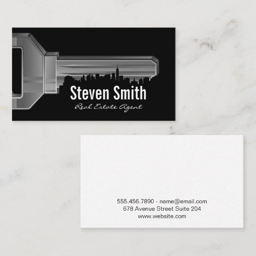 Key & Cityscape Business Card | Zazzle