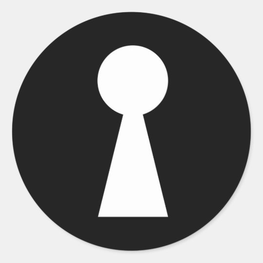 key hole symbol secret indiscret sign classic round sticker | Zazzle.com