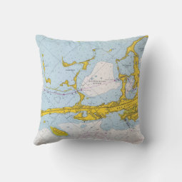 Key Largo nautical chart map Throw Pillow | Zazzle