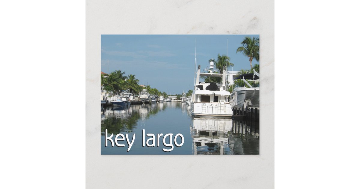 Key Largo scene with boats Postcard | Zazzle