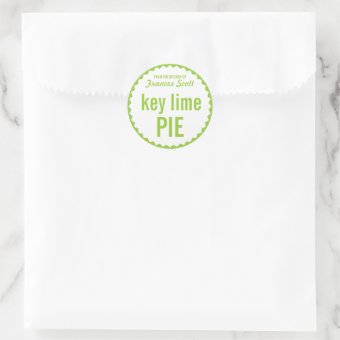 Key Lime Pie Bake Sale Label Template | Zazzle