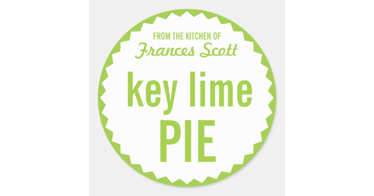 Key Lime Pie Bake Sale Label Template | Zazzle