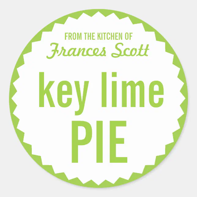 Key Lime Pie Bake Sale Label Template | Zazzle