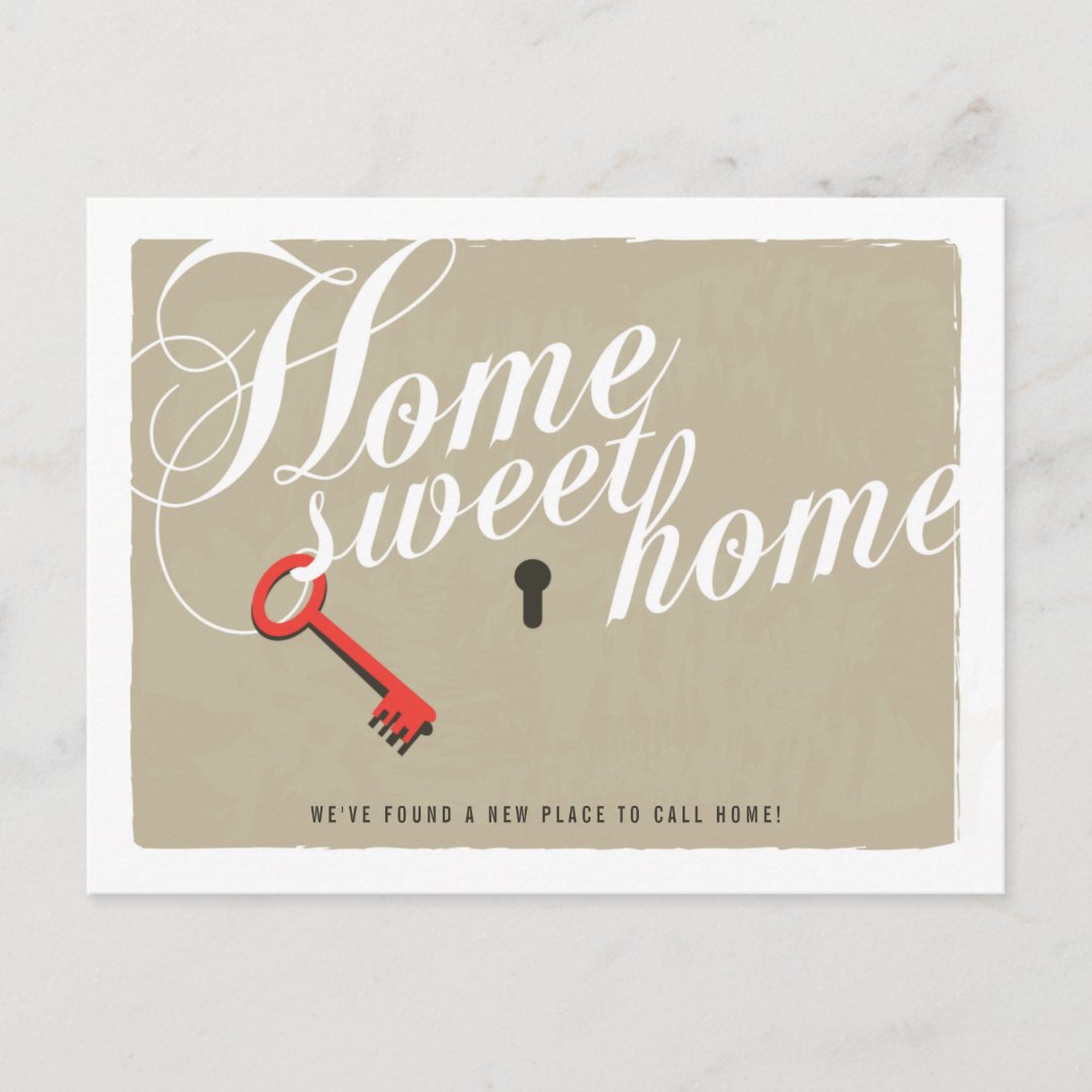 Key Lock New Address Announcement Postcard | Zazzle