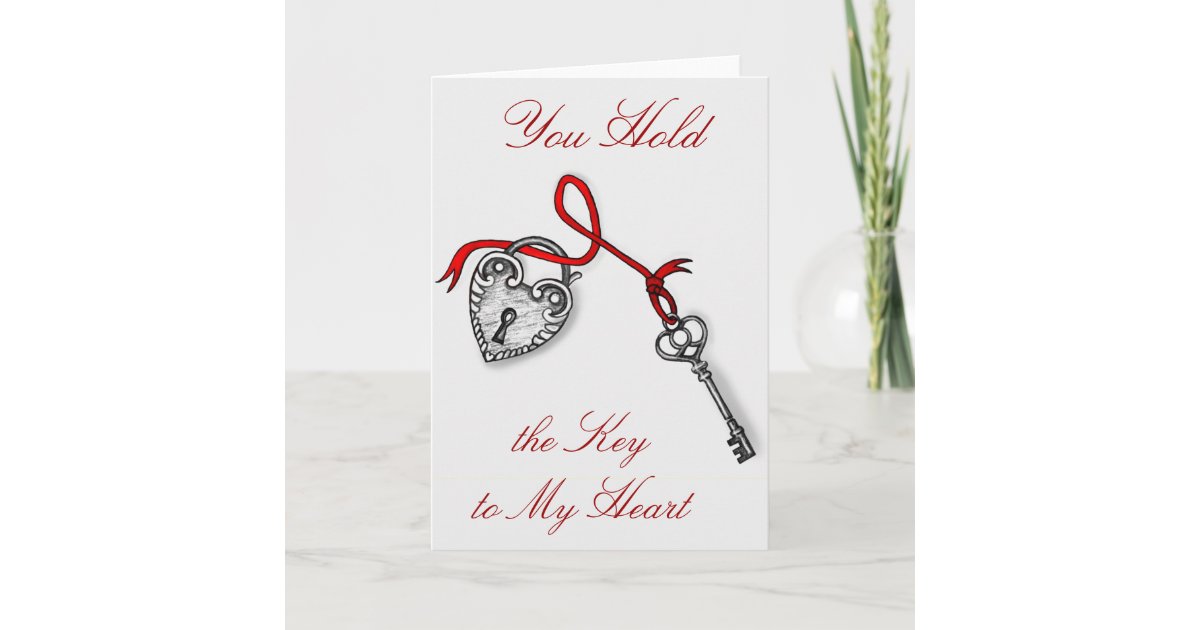Key to my heart holiday card | Zazzle