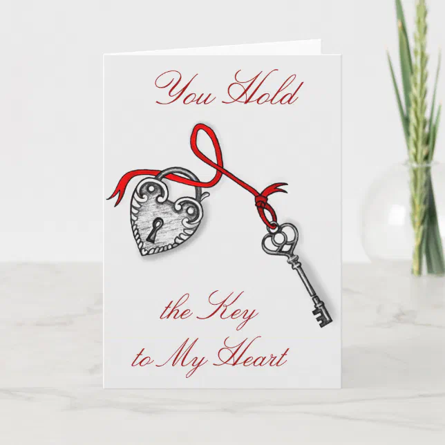 Key to my heart holiday card | Zazzle
