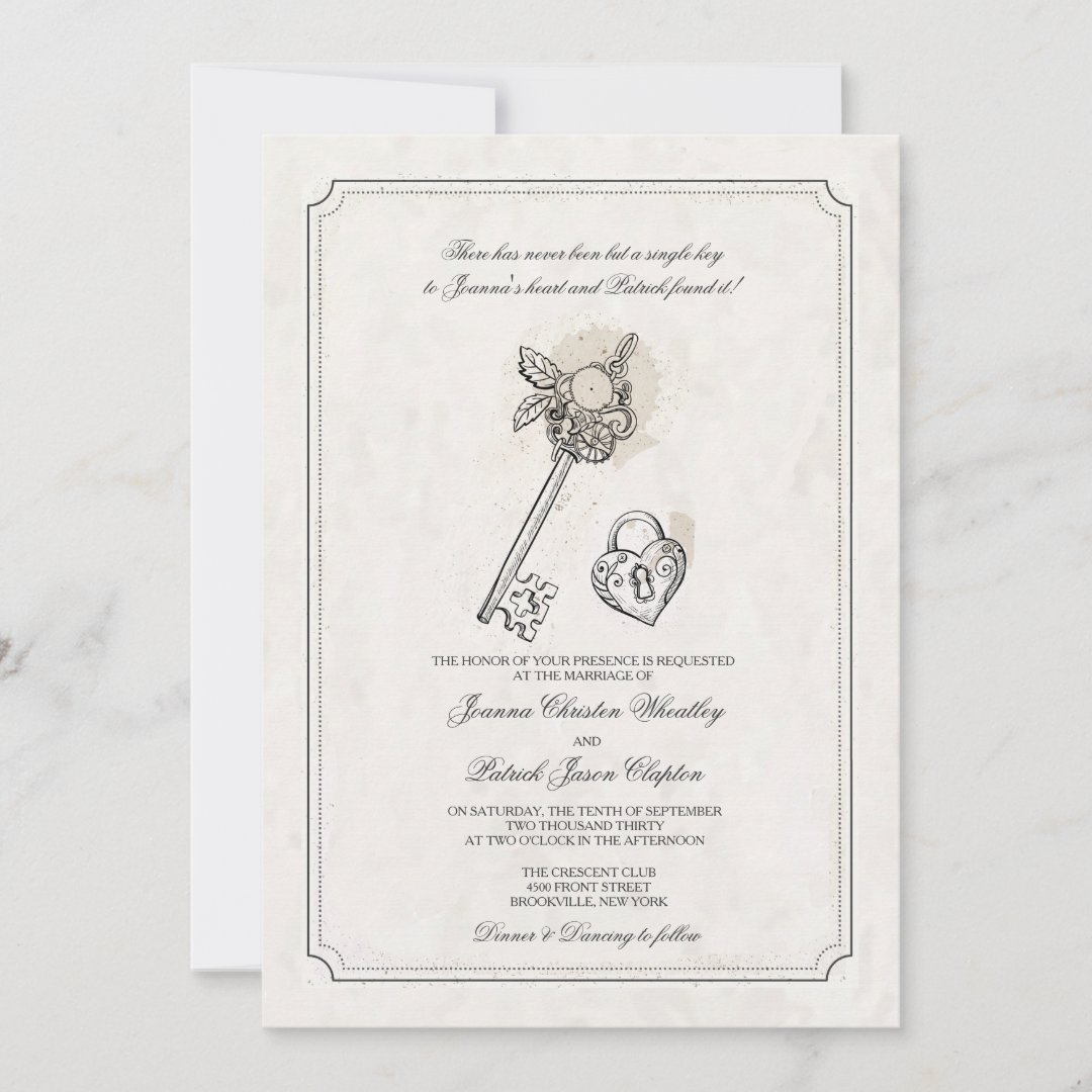 Key To My Heart Wedding Invitations | Zazzle