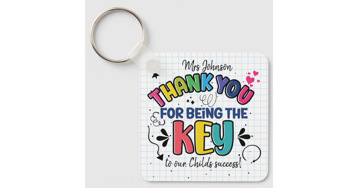 Key to Our Success Company Thank You Appreciation Keychain | Zazzle