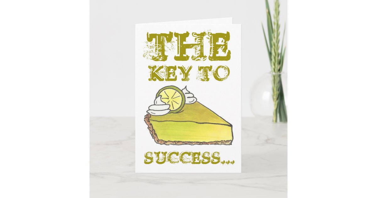 Key to Success Lime Pie Slice Congratulations Card | Zazzle