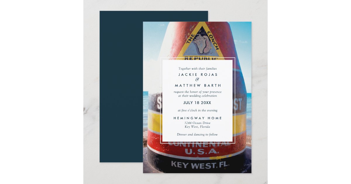 Key West Florida Beach Wedding Invitation | Zazzle