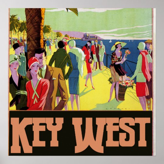 Key West Florida Travel Vintage Artwork Poster | Zazzle.com