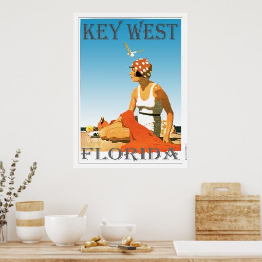 Key West Florida Vintage Beach Poster | Zazzle