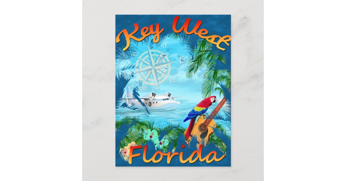 Key West Trop Rock Music Postcard | Zazzle