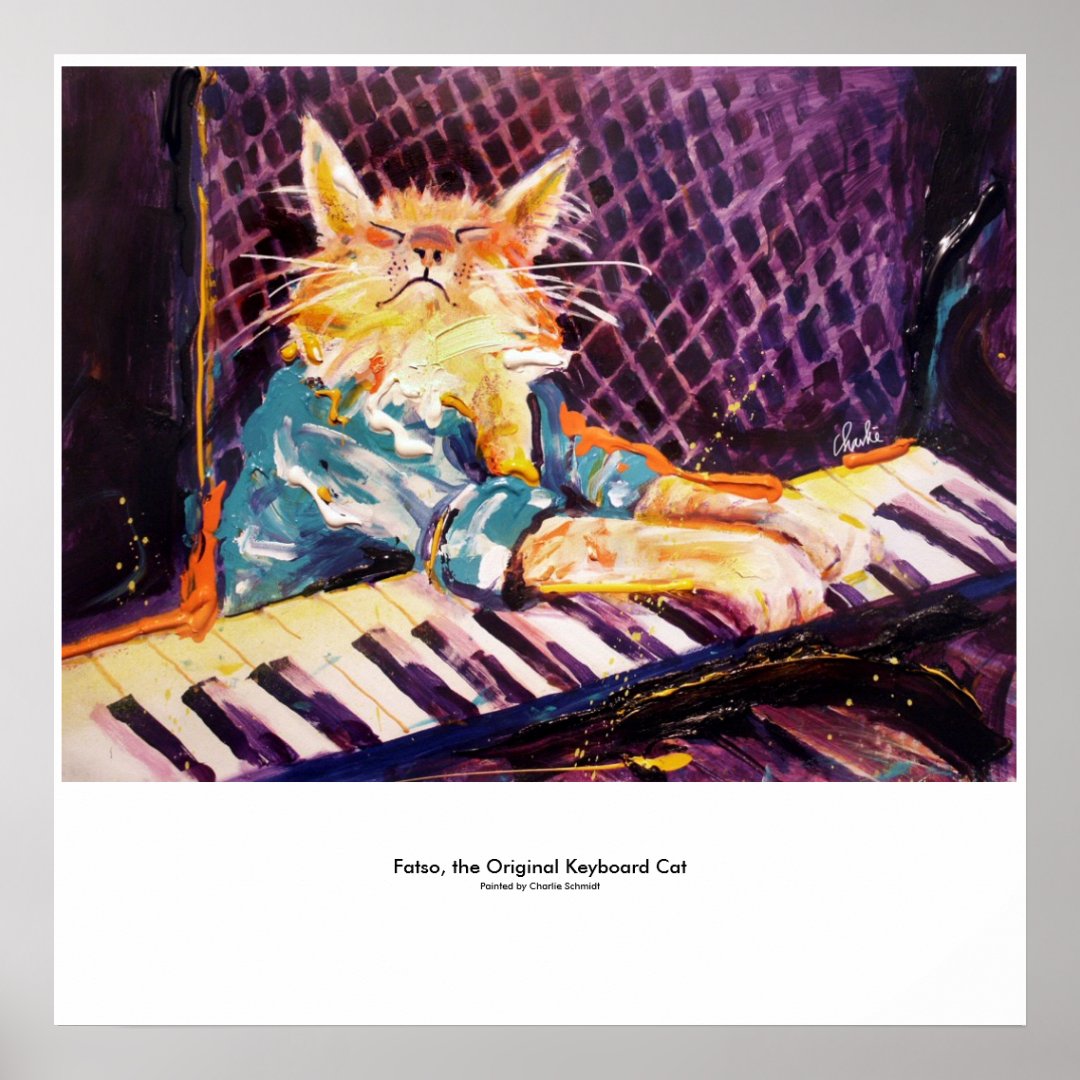 keyboard Cat Color Poster | Zazzle