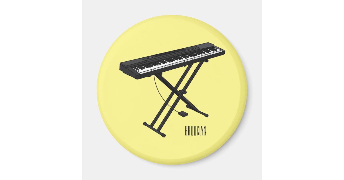 Keyboard piano cartoon illustration magnet | Zazzle