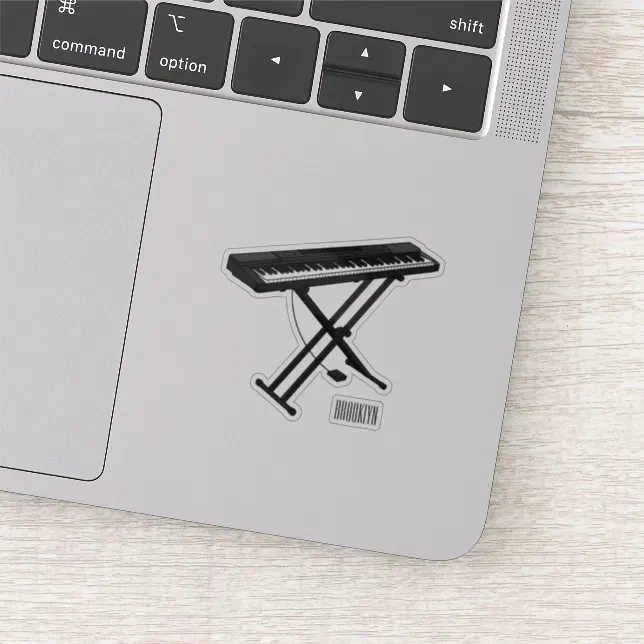 Keyboard piano cartoon illustration sticker | Zazzle