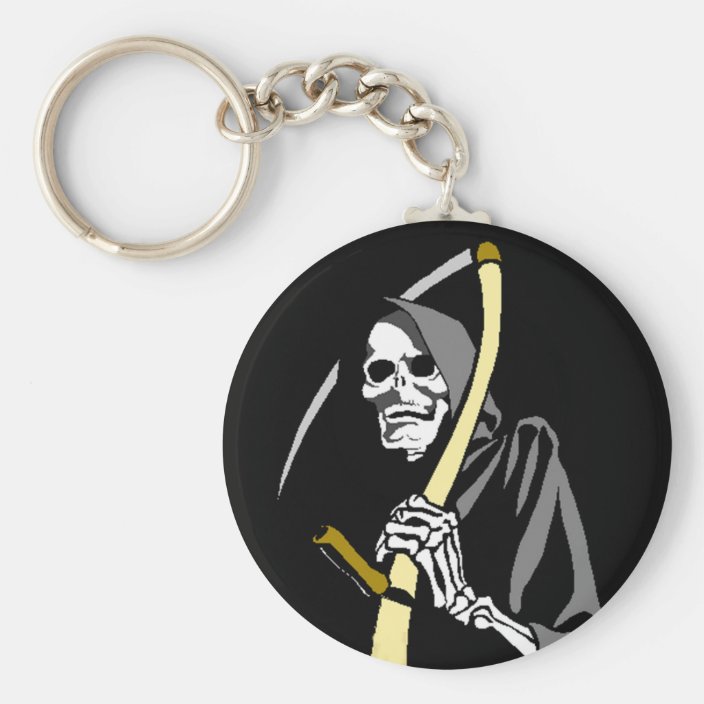KEYCHAIN Grim Reaper Scythe Reaping Tool skeleton | Zazzle.com
