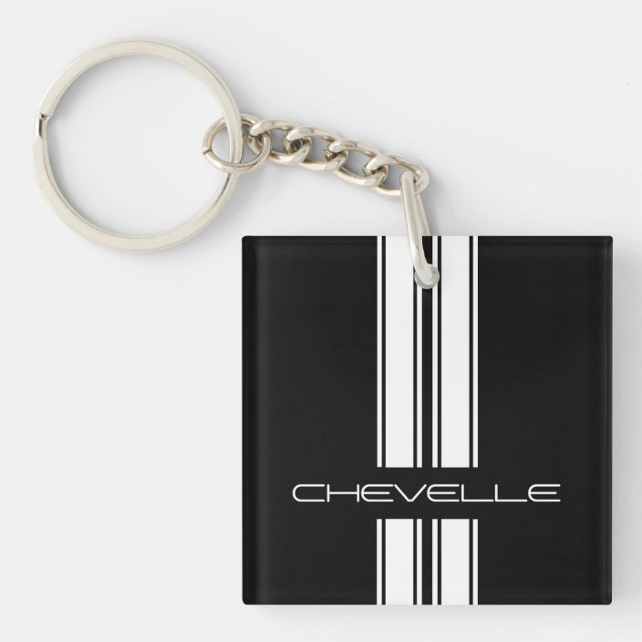 Keychain - Stripes Chevelle - Black/White Duo | Zazzle.com