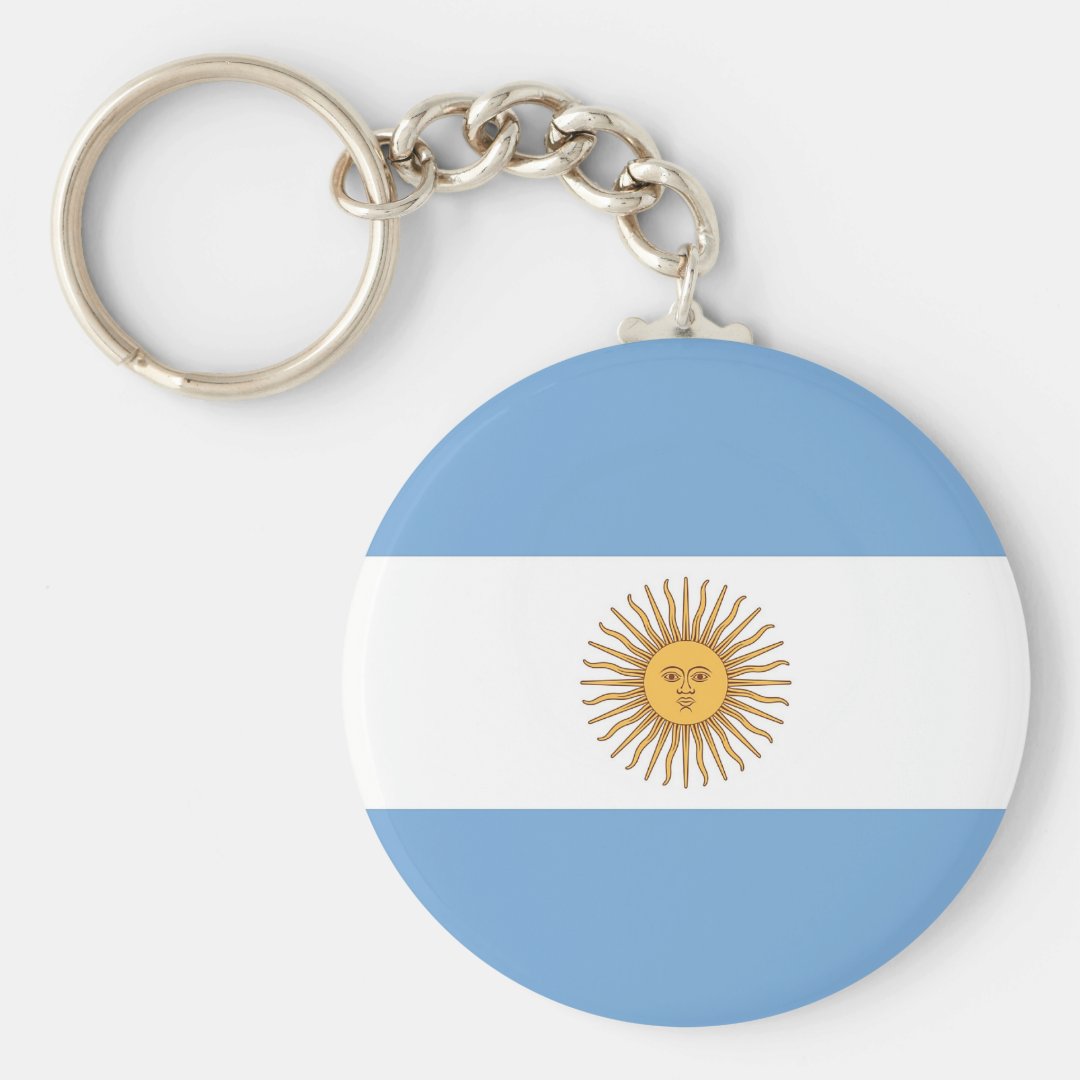 Keychain with Flag of Argentina | Zazzle