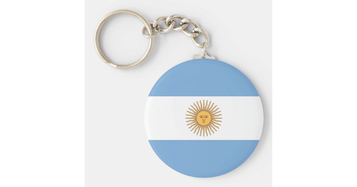 Keychain with Flag of Argentina | Zazzle