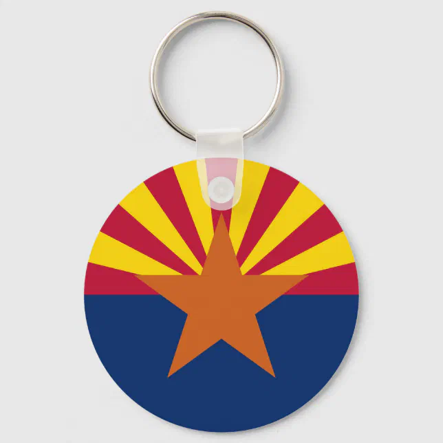 Keychain with Flag of Arizona State | Zazzle