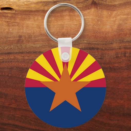 Keychain with Flag of Arizona State | Zazzle
