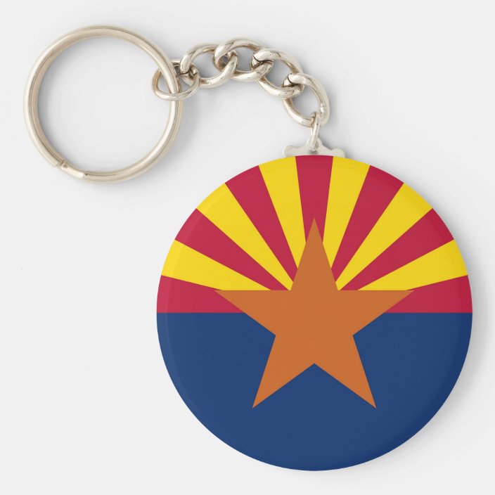 Keychain with Flag of Arizona State | Zazzle.com