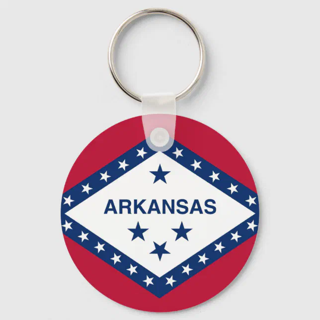 Keychain with Flag of Arkansas State | Zazzle