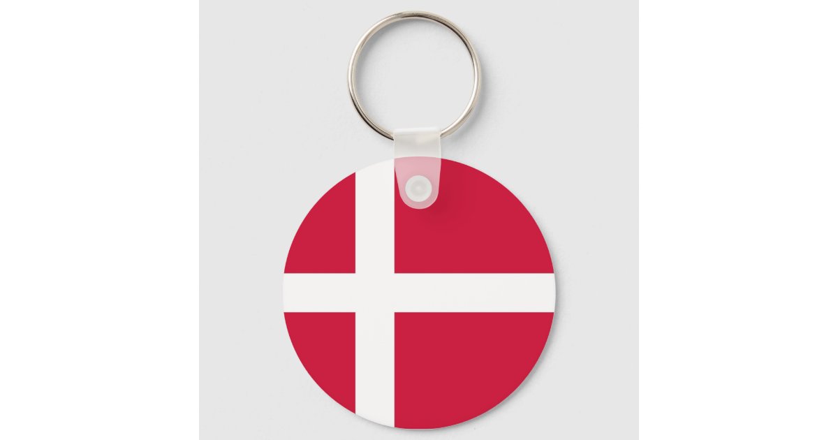 Keychain with Flag of Denmark | Zazzle