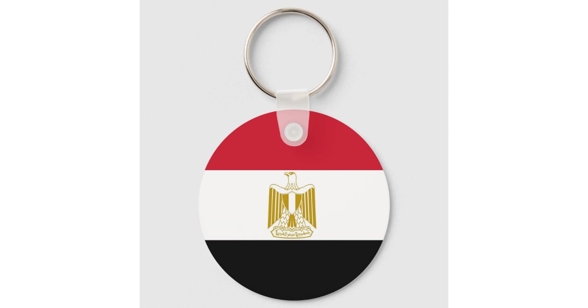 Keychain with Flag of Egypt | Zazzle