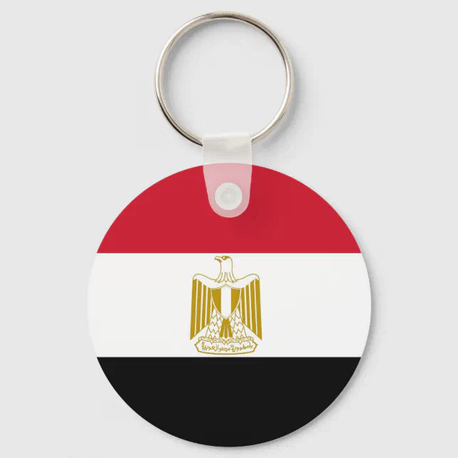 Keychain with Flag of Egypt | Zazzle