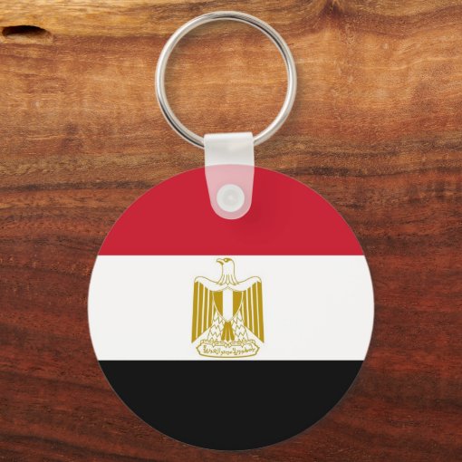Keychain with Flag of Egypt | Zazzle