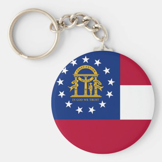 Keychain with Flag of Georgia State | Zazzle.com