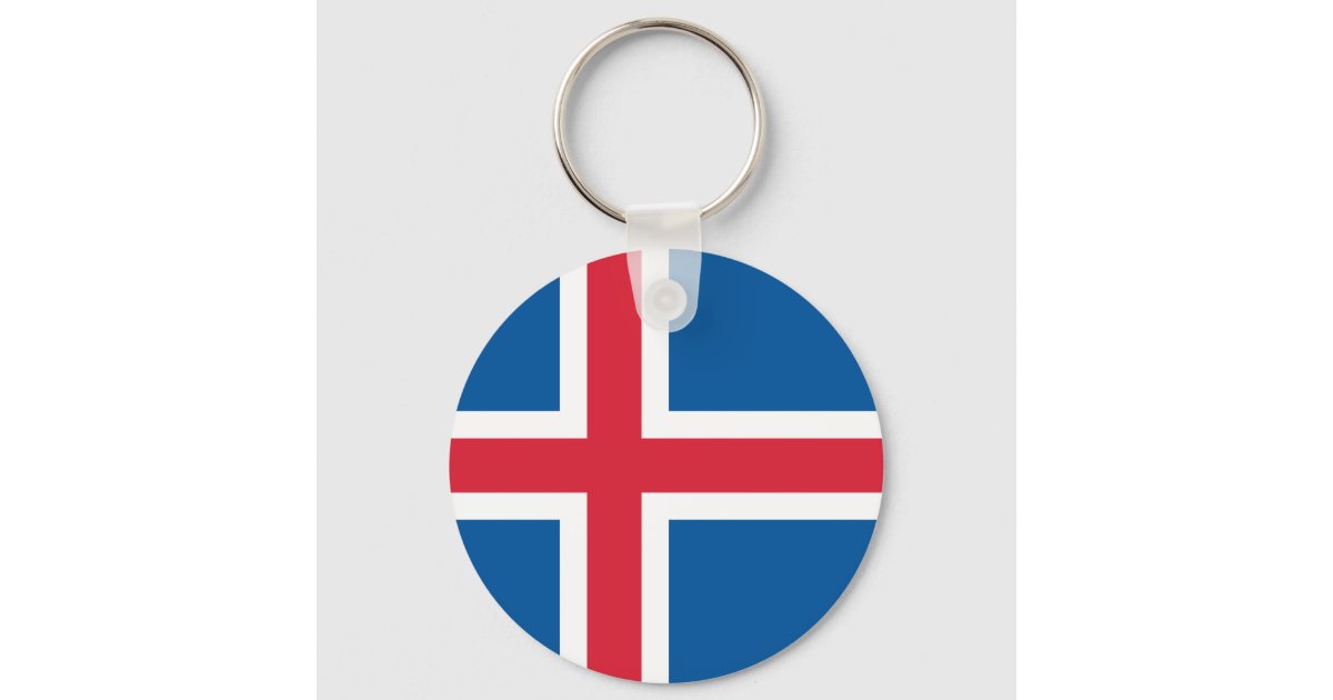 Keychain with Flag of Iceland | Zazzle