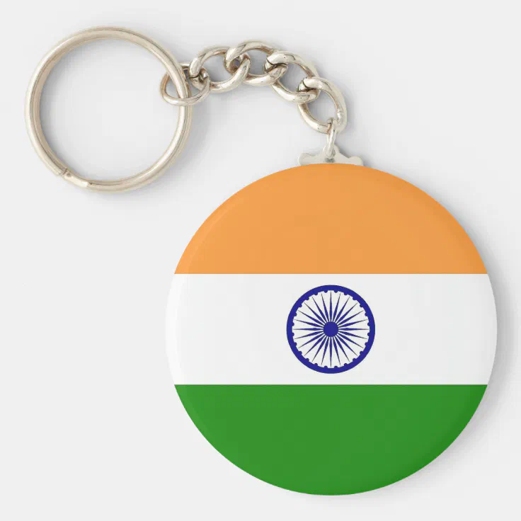 Keychain with Flag of India | Zazzle