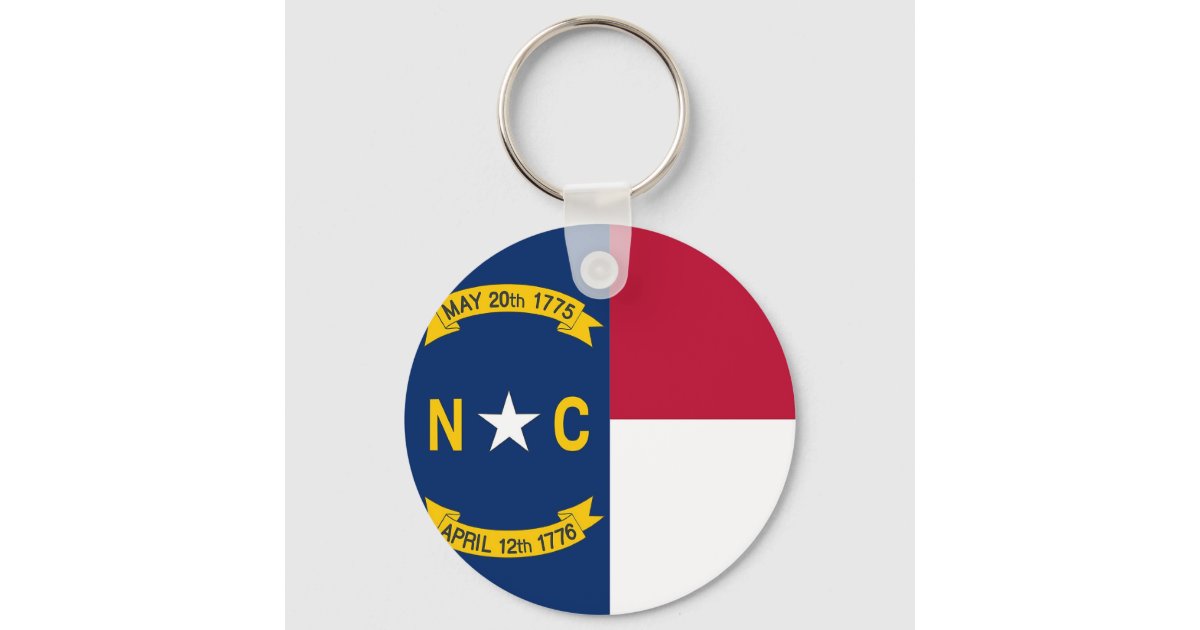 Keychain with Flag of North Carolina State | Zazzle
