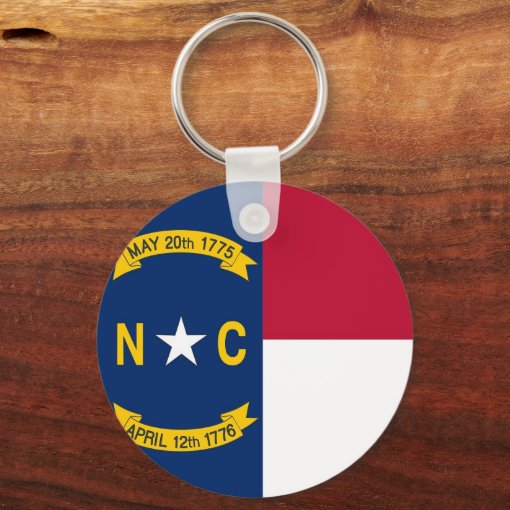 Keychain with Flag of North Carolina State | Zazzle