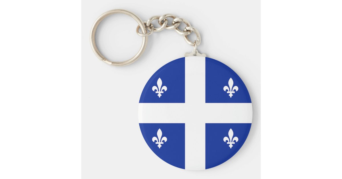 Keychain with Flag of Quebec, Canada | Zazzle