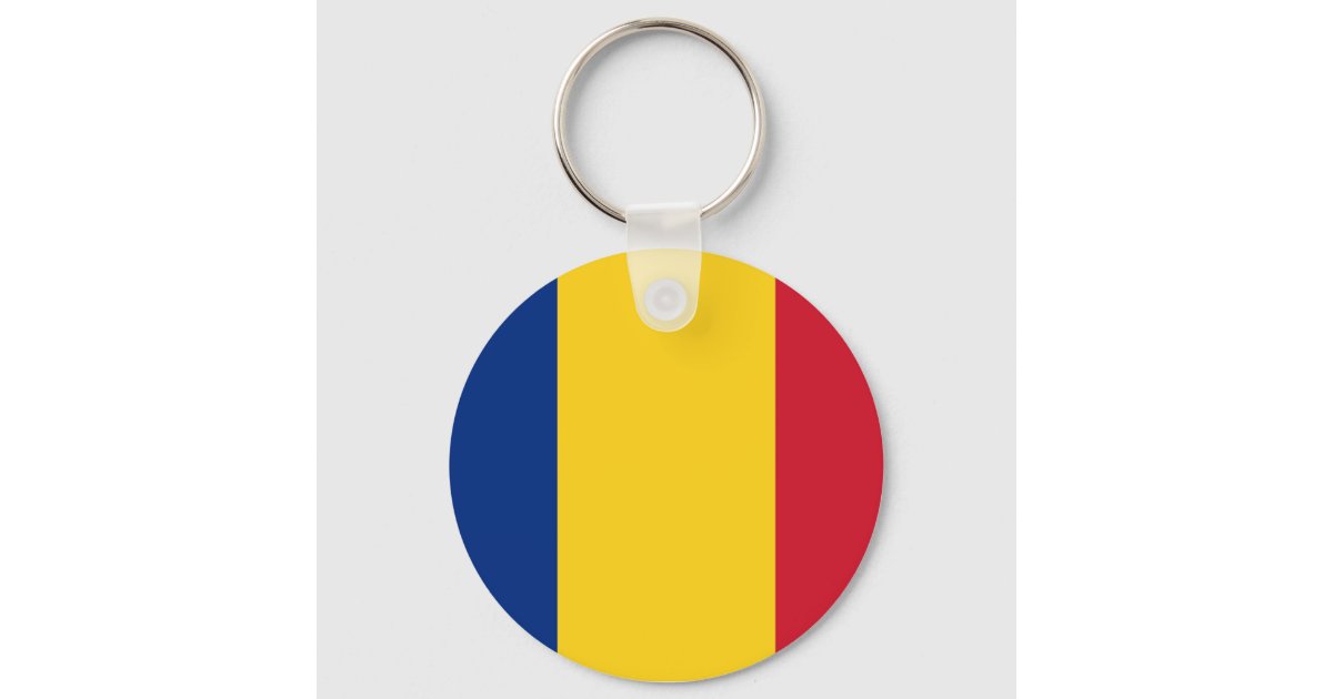 Keychain with Flag of Romania | Zazzle