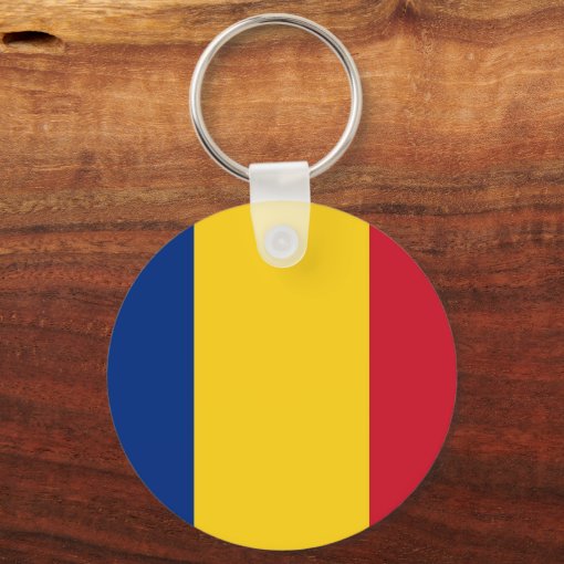 Keychain with Flag of Romania | Zazzle